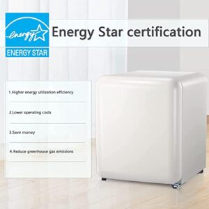 Antarctic Star Compact Refrigerator Mini Fridge for Beverage, Ice Cream, Vegetable, Fruit, 1.7 Cu. Ft. , Freezer with Drip Tray, Bottle Racks and Defrost Button, Great for Bedroom, Office, Dorm, KS-48RHL,White