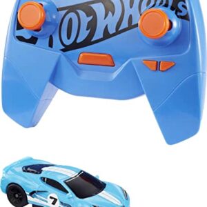 Hot Wheels Rc C8 Corvette in 1:64 Scale, Remote-Control Toy Car with Controller & Track Adapter, Works On & Off Track