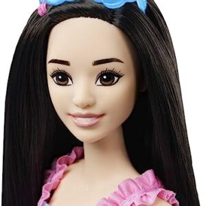 Barbie My First Barbie Preschool Doll, Renee with 13.5-inch Soft Posable Body & Black Hair, Plush Squirrel & Accessories