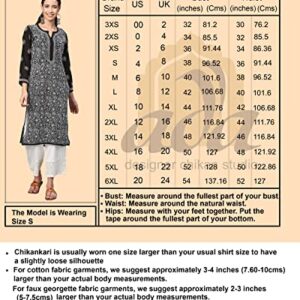 Ada Hand Embroidered Indian Chikankari Traditional Georgette Kurti Kurta Tunic Dress A411221 (L, Pink)