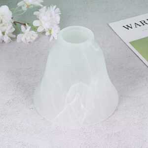 Luxshiny Chandelier Lamp Shades Glass Shade Replacement Bell Shaped Glass Shade Frosted Glass Lamp Shade Small Clip On Lampshade Pendant Light Cover for Table Floor Wall Lamp E27 Mini Lamp Shade