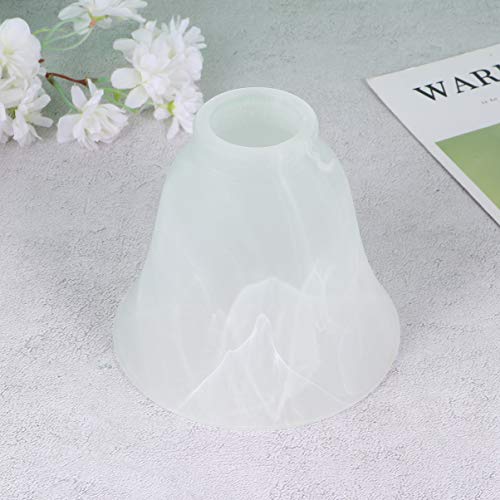 Luxshiny Chandelier Lamp Shades Glass Shade Replacement Bell Shaped Glass Shade Frosted Glass Lamp Shade Small Clip On Lampshade Pendant Light Cover for Table Floor Wall Lamp E27 Mini Lamp Shade