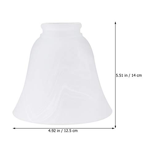 Luxshiny Chandelier Lamp Shades Glass Shade Replacement Bell Shaped Glass Shade Frosted Glass Lamp Shade Small Clip On Lampshade Pendant Light Cover for Table Floor Wall Lamp E27 Mini Lamp Shade