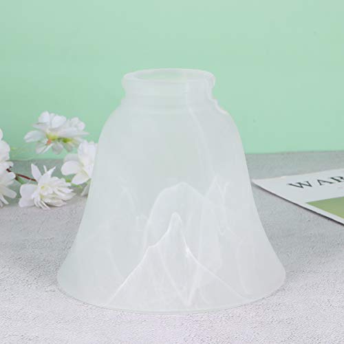 Luxshiny Chandelier Lamp Shades Glass Shade Replacement Bell Shaped Glass Shade Frosted Glass Lamp Shade Small Clip On Lampshade Pendant Light Cover for Table Floor Wall Lamp E27 Mini Lamp Shade