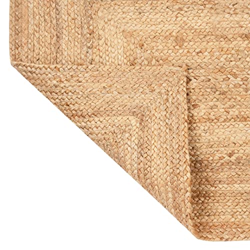 Ekakshx Hand Woven Jute Braided Rug, 2'x3' Natural Color Door Mat Entryway Rug Reversible Farmhouse Accent Rugs for Living Room, Kitchen, Bedroom - 24x36 Inches