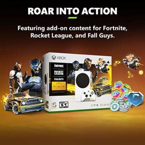 Xbox Series S – Gilded Hunter Bundle – In-game cosmetics for Fortnite, Rocket League, Fall Guys – 512GB All-Digital Gaming Console – 1440p Gaming – 4K Streaming – Robot White