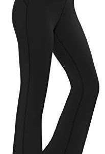 AFITNE Yoga Pants for Women Bootcut Work Pants with Pockets High Waisted Workout Bootleg Yoga Pants Flared Athletic Pants Black - 3XL