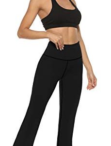 AFITNE Yoga Pants for Women Bootcut Work Pants with Pockets High Waisted Workout Bootleg Yoga Pants Flared Athletic Pants Black - 3XL