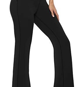 AFITNE Yoga Pants for Women Bootcut Work Pants with Pockets High Waisted Workout Bootleg Yoga Pants Flared Athletic Pants Black - 3XL