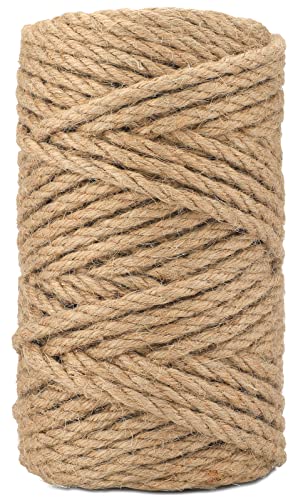 joycraft 6MM Jute Rope,164Feet Strong and Heavy Duty Jute Twine, Brown Decoration Hemp Twine String for Artworks, Gardening, Bundling, Camping, Decorating, and DIY Crafting (50M/164Ft * 6MM)