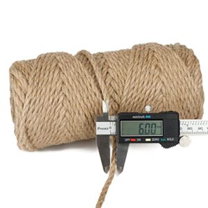 joycraft 6MM Jute Rope,164Feet Strong and Heavy Duty Jute Twine, Brown Decoration Hemp Twine String for Artworks, Gardening, Bundling, Camping, Decorating, and DIY Crafting (50M/164Ft * 6MM)