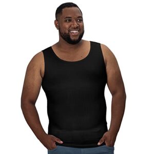 qore logiq gynecomastia black compression shirts for men, tank top body shaper, fajas para hombres, mens slimming undershirt belly shirt sleeveless l