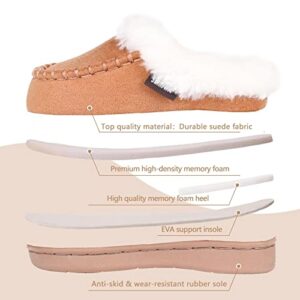 FANTURE Toddler Kids House Shoes Slippers with Memory Foam Fuzzy and Warm Cozy Comfort Fleece Clog Slip On Sole Protection for Boys Girls Indoor Outdoor U422BBLFX217.SY-Chestnut-19.5