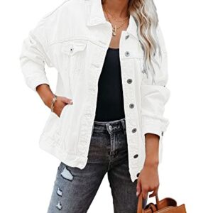 luvamia White Lightweight Jacket Women White Lightweight Jean Jacket Women Chaquetas De Invierno Para Mujer Chaquetas De Mujer Casual Elegantes Warm Jackets For Women Brilliant White Size Small