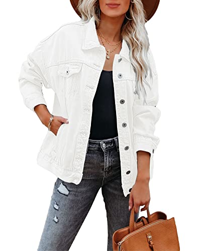 luvamia White Lightweight Jacket Women White Lightweight Jean Jacket Women Chaquetas De Invierno Para Mujer Chaquetas De Mujer Casual Elegantes Warm Jackets For Women Brilliant White Size Small