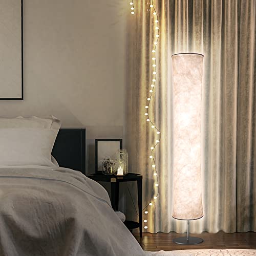 Torchlet LED Standing Lamp with Remote Control, Adjustable Color Temperature and Brightness, Modern Floor Lamp with Fabric Shade for Bedroom, Living Room