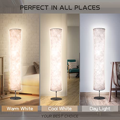 Torchlet LED Standing Lamp with Remote Control, Adjustable Color Temperature and Brightness, Modern Floor Lamp with Fabric Shade for Bedroom, Living Room