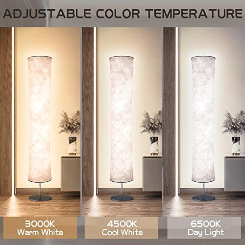 Torchlet LED Standing Lamp with Remote Control, Adjustable Color Temperature and Brightness, Modern Floor Lamp with Fabric Shade for Bedroom, Living Room