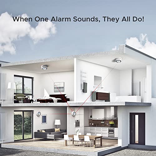 X-Sense Wireless Interconnected Combination Smoke and CO Alarms SC07-W (6-Pack) and Remote Control