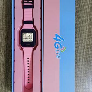 TEZILON 4G Kids GPS Smart Watch Waterproof Video Phone Call Real-time Tracking Smart Watch Camera SOS Emergency Alarm Touch Screen Pedometer Anti-Lost GPS Tracker Watch for Boys Girls Gift(Pink)