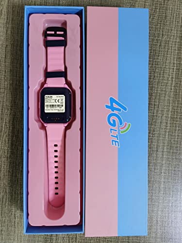 TEZILON 4G Kids GPS Smart Watch Waterproof Video Phone Call Real-time Tracking Smart Watch Camera SOS Emergency Alarm Touch Screen Pedometer Anti-Lost GPS Tracker Watch for Boys Girls Gift(Pink)