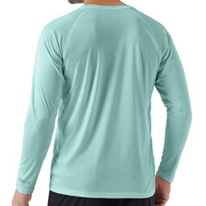 Men's Long Sleeve Shirts UPF 50+ SPF Sun Protection Shirts for Fishing Hiking Rash Guard Swim Light Green L