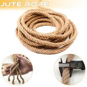 Twisted Manila Rope (1 in X 50 Ft) Natural Jute Rope Thick Hemp Rope for Swing Bed, Railing, Docks, Tug of War, Landscaping