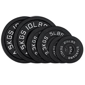 abovegenius cast iron 2-inch olympic plate weight set for strength training, weightlifting and crossfit in home & gym