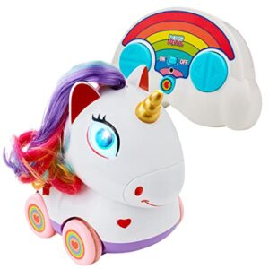 poko petz, remote control car for toddlers unicorn toys- 2.4gh for girls, unicorn gifts for girls, light up toddler toys, singing, talking toys, preschool toys, toddler gifts for ages 3 and up