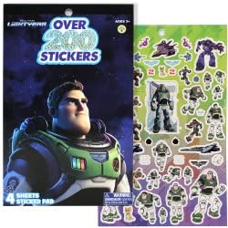 buzz lightyear 4 sheet foil cover sticker pad, 200+ stickers