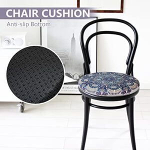 Gumcoly Round Chair Seat Cushion 13 Inch Memory Foam Cushion for Seats Anti Slip Kitchen Chair Cushion Pad with Rubber Back Detachable Circle Stool Cushion for Dining Chairs Stools