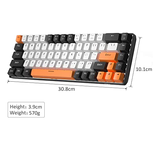 MageGee Portable 60% Mechanical Gaming Keyboard, MK-Box LED Backlit Compact 68 Keys Mini Wired Office Keyboard with Red Switch for Windows Laptop PC Mac - White/Black