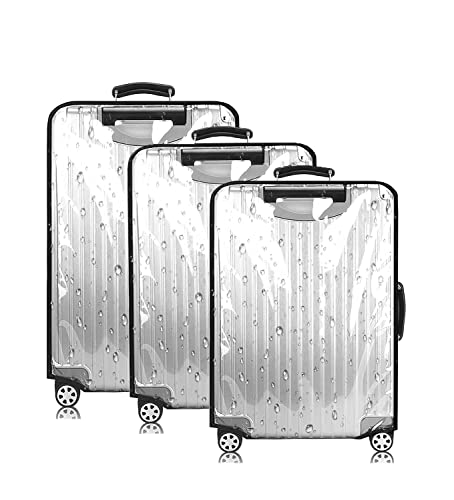 Feybaul 20/24/28 inch Set PVC Luggage Protector Covers,Clear Suitcase Cover Protector,20 Inch Transparent Luggage Protective Cover Case for Wheeled Suitcase