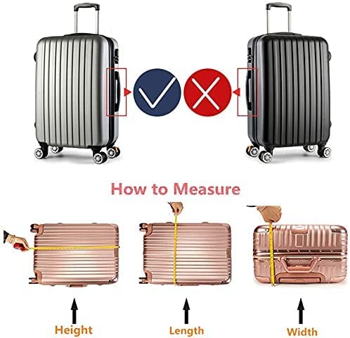 Feybaul 20/24/28 inch Set PVC Luggage Protector Covers,Clear Suitcase Cover Protector,20 Inch Transparent Luggage Protective Cover Case for Wheeled Suitcase