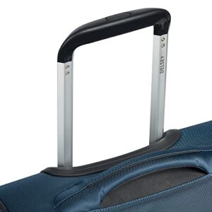 DELSEY Paris Sky Max 2.0 Softside Expandable Luggage with Spinner Wheels, Blue, Checked-Medium, 24 Inch