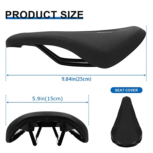 MZYRH Comfortable Mountain Bike Seat,Bicycle Seat Cushion for Men Women,Comfort Bike Saddle Ergonomic Breathable Bicycle Seat for BMX, MTB & Road