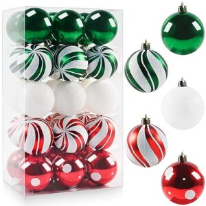 christmas balls ornaments for xmas tree- 30pcs shatterproof christmas tree balls decoration, 2.36" hanging balls muti-color christmas ball ornaments set for party decoration perfect super bulbs