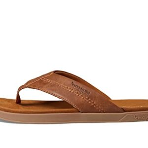 Koolaburra by UGG Men's TREEVE Sandal Flip-Flop, Chestnut, 12