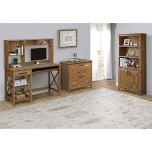 Saint Birch Honduras Open Shelf Modern Wood Hutch Desk in Rustic Brown