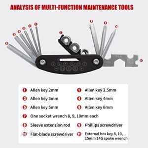 GASHWER Complete Bike Brakes Set, Universal Bike Front and Rear MTB Brake, Inner and Outer Callipers Cables Lever Kit with Multi-Tool Wrenches Silver