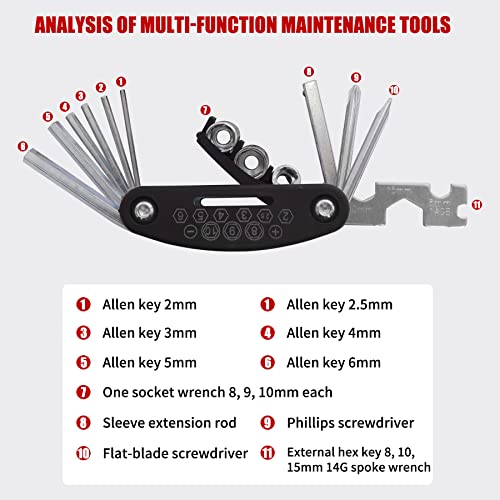 GASHWER Complete Bike Brakes Set, Universal Bike Front and Rear MTB Brake, Inner and Outer Callipers Cables Lever Kit with Multi-Tool Wrenches Silver