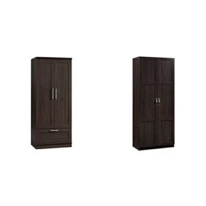 sauder homeplus wardrobe, l: 28.98" x w: 20.95" x h: 71.18", dakota oak finish & 419496 miscellaneous storage storage cabinet, l: 29.375" x w: 16.125" x h: 71.125", cinnamon cherry finish