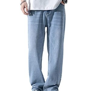 PARVENZA Men's Regular Jeans Classic Denim Pants Straight Trousers (DY05,3XL)