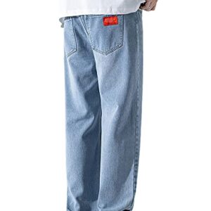 PARVENZA Men's Regular Jeans Classic Denim Pants Straight Trousers (DY05,3XL)