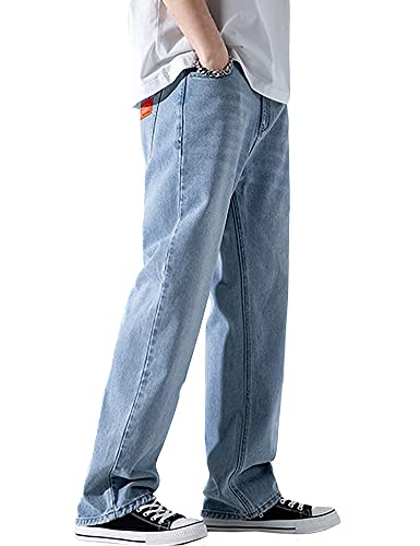 PARVENZA Men's Regular Jeans Classic Denim Pants Straight Trousers (DY05,3XL)