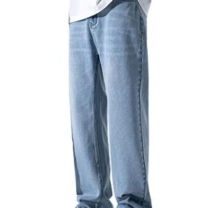 PARVENZA Men's Regular Jeans Classic Denim Pants Straight Trousers (DY05,3XL)