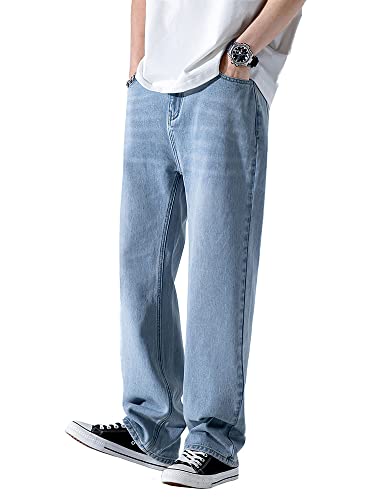 PARVENZA Men's Regular Jeans Classic Denim Pants Straight Trousers (DY05,3XL)