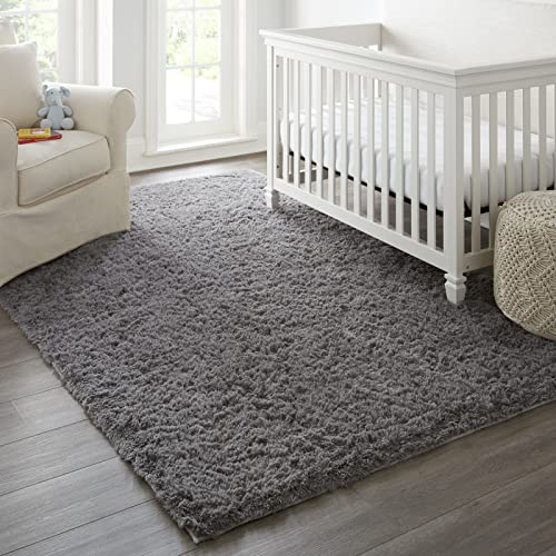 Ophanie Living Room Rugs 5x8 Grey, Fluffy Shag Fuzzy Plush Soft Throw Area Rug, Gray Large Shaggy Floor Big Carpets for Bedroom, Kids Home Decor Aesthetic, Nursery