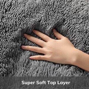 Ophanie Living Room Rugs 5x8 Grey, Fluffy Shag Fuzzy Plush Soft Throw Area Rug, Gray Large Shaggy Floor Big Carpets for Bedroom, Kids Home Decor Aesthetic, Nursery