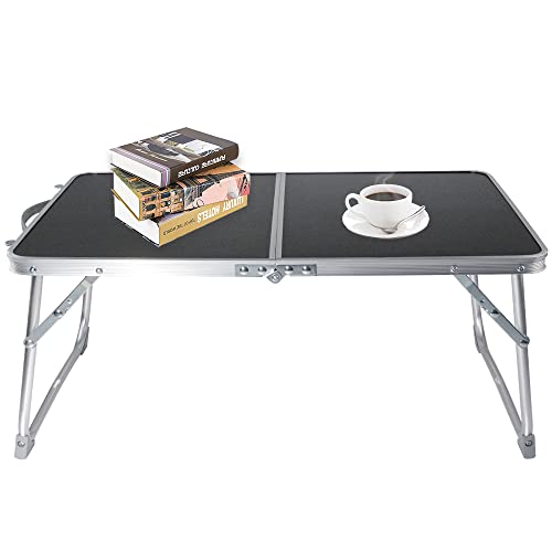 HOMEGG Foldable Lapdesk for Bed,Laptop Table with Foldable Legs, Breakfast Serving Bed Tray,Portable Mini Picnic Table,Folds in Half with Inner Storage Space